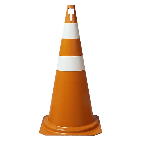 Cone 75 cm Rigido Laranja e Branco Kalipso - Lojas Aqui Tem