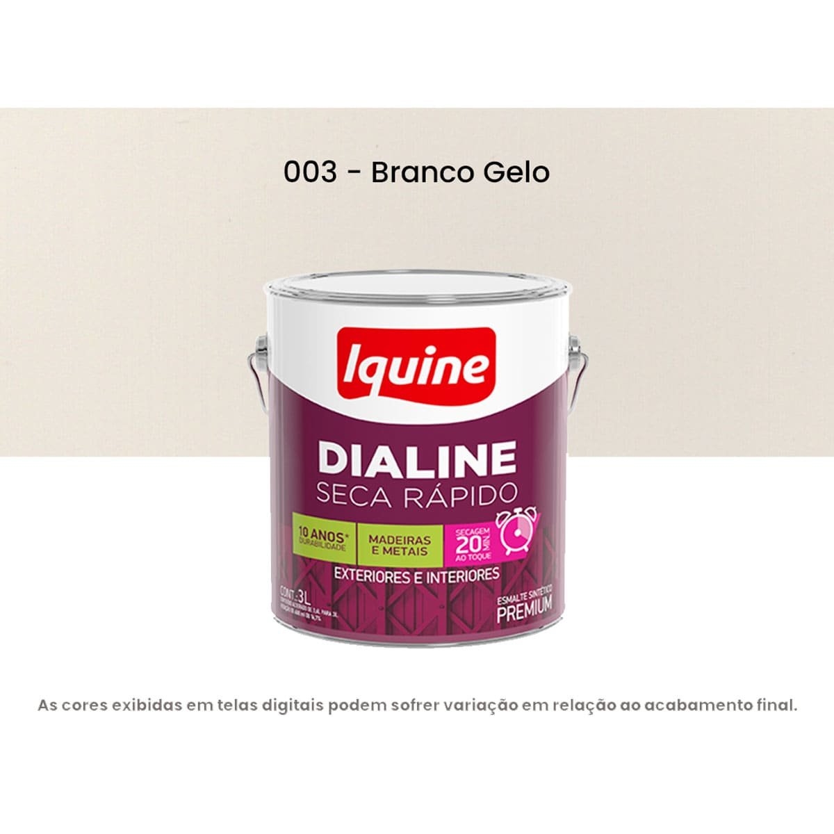 Dialine Esmalte Sintetico Seca Rapido Branco Gelo 3 Litros Iquine ...