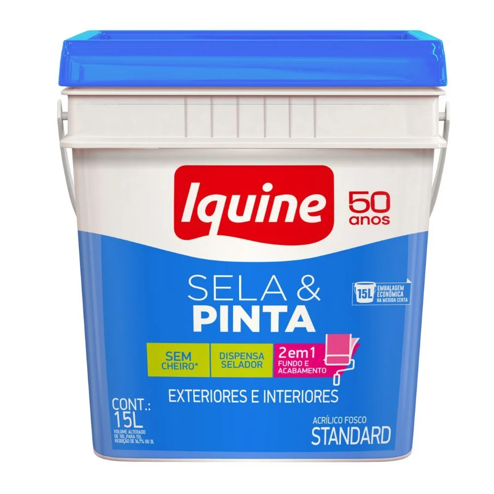 Sela e Pinta Branco Neve 15 Litros - Iquine - Lojas Aqui Tem